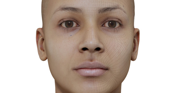Female 3D model / Retopologised Head Scan 01
